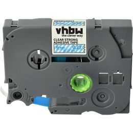 1x Schriftband-Kassette kompatibel mit Brother pt 1250, 1200S, 1230PC, 1200P, 1200, 1250J, 11Q, 1190 Etiketten-Drucker 6mm Blau auf Transparent - vhbw