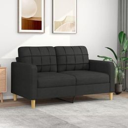 Bonnevie - 2-Sitzer-Sofa,Sofas gerade Schwarz 140 cm Stoff vidaXL