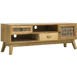 Bonnevie - TV-Schrank,TV-Möbel Schnitzerei Braun 120 × 30 × 42 cm Holz vidaXL