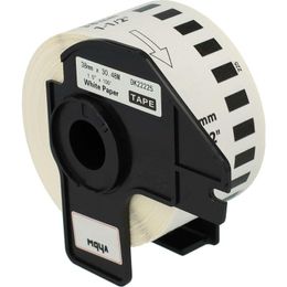 1x Etiketten-Rolle mit Halter 38mm x 30,48m (1 Etikette) kompatibel mit Brother pt QL-720, QL720NW Etiketten-Drucker - vhbw