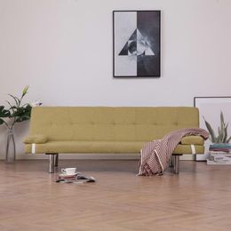 Bonnevie - Schlafsofa,Wohnzimmersofa mit zwei Kissen Grün Polyester vidaXL