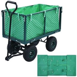 Gartenwagen-Einlage Grün Stoff vidaXL69317