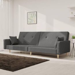 Bonnevie - Schlafsofa 2-Sitzer mit 2 Kissen Hellgrau Stoff vidaXL124188