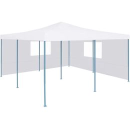 Faltpavillon Pavillon Faltbar mit 2 Seitenwänden 5x5 m Weiß vidaXL