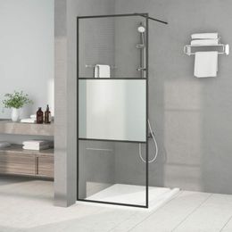 Duschwand für Begehbare Dusche,Duschtrennwand Schwarz 80x195 cm Halbmatt esg vidaXL