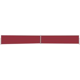 Bonnevie - Ausziehbare Seitenmarkise,Windschutz Sonnenschutz Markise 140x1200 cm Rot vidaXL