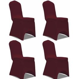 Stretch Stuhlbezug 4 Stück Bordeaux vidaXL705496