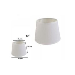 Meditrade GmbH Trade Shop Traesio - konischer zylinder lampenschirm ersatzhut für lampe und wandleuchte in tnt stoff -12-Weiß - Weiß
