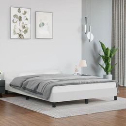 Bettgestell,Schlafzimmerbett mit Kopfteil Weiß 140x190 cm Kunstleder vidaXL