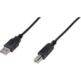 USB-Kabel usb 2.0 usb-a Stecker, usb-b Stecker 3.00 m Schwarz AK-300105-030-S - Digitus