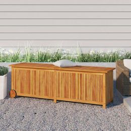 Gartentruhe mit Rollen 150x50x58 cm Massivholz Akazie Vidaxl Braun