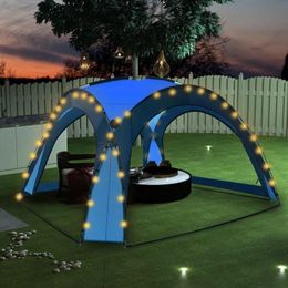 Bonnevie - Partyzelt Familienzelt mit led und 4 Seitenwänden 3,6x3,6x2,3 m Blau vidaXL