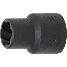 BGS-technic Spiral-Profil-Steckschlüssel-Einsatz / Schraubenausdreher Antrieb Innenvierkant 12,5 mm (1/2) SW 12 mm