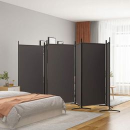 Bonnevie - 6-tlg. Paravent Raumteiler Braun 520x180 cm Stoff vidaXL