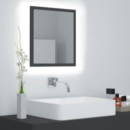LED-Badspiegel,Wandspiegel Grau 40x8,5x37 cm Acryl vidaXL