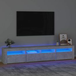 Bonnevie - TV-Schrank,TV-Möbel mit LED-Leuchten Betongrau 210x35x40 cm vidaXL