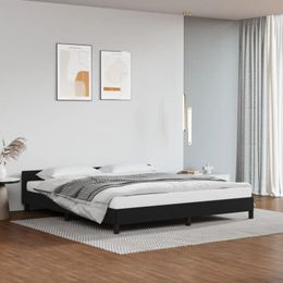Bettgestell,Schlafzimmerbett mit Kopfteil Schwarz 180x200 cm Kunstleder vidaXL