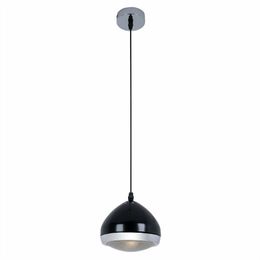 Brilliant - Pendelleuchte Küchenlampe schwarz Hängelampe Wohnzimmer Esstischleuchte, Metall Glas, 1x E14, DxH 17x100 cm