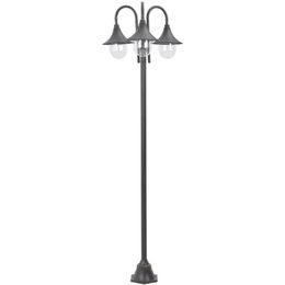 Garten-Pollerleuchte E27 220 cm Aluminium 3-Laterne Bronze vidaXL840924