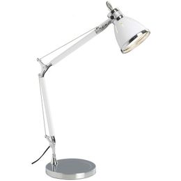 Lampe Octavia Tischleuchte chrom/weiß 1x A60, E27, 40W, geeignet für Normallampen (nicht enthalten) Mit Schnurzwischenschalter - weiß - Brilliant