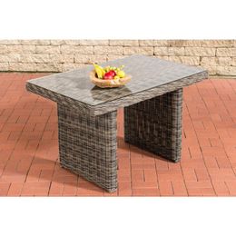 CLP Polyrattan Esstisch La Gomera Klarglas 120/140/160 cm grau-meliert 120 cm