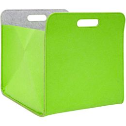 DuneDesign Aufbewahrungsbox 2er Set Cube Filz Apfelgrün 33x38x33cm - grün