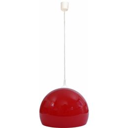 Neuwertig] Pendelleuchte HHG 655, Hängelampe Hängeleuchte Lampe, ø 40cm Schirm, Kunststoff rot