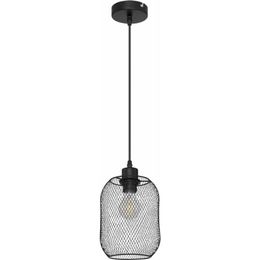 etc-shop - Vintage Decken Pendel Lampe Fernbedienung schwarz Gitter Hänge Lampe dimmbar im Set inkl. rgb led Leuchtmittel