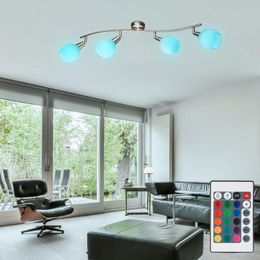 etc-shop Deckenlampe Deckenleuchte Spotlampe Wohnzimmerleuchte, Fernbedienung Farbwechsler dimmbar Spots beweglich, led 3W 180Lm warmweiß, LxBxH 70x31,5x23cm