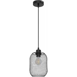 etc-shop - Vintage Decken Pendel Lampe Filament schwarz Wohn Ess Zimmer Gitter Hänge Lampe im Set inkl. led Leuchtmittel