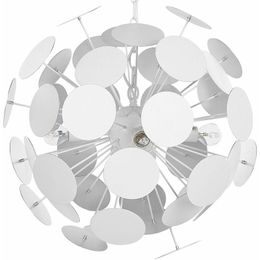 Beliani Hängeleuchte Weiß 4-flammig Schirm aus dekorativen Metallplatten matte Oberfläche runde Form Moderner Stil - Weiß