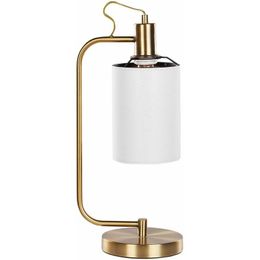 Beliani Tischlampe Kupferfarben / Weiß aus Leinen u. Eisen 46 cm Modern Elegant für Wohnzimmer Schlafzimmer Flur - Kupfer
