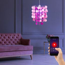 etc-shop - Smart Kinder Hänge Leuchte dimmbar Spiel Mädchen pink Decken Lampe App Sprachsteuerung im Set inkl. rgb led Leuchtmittel