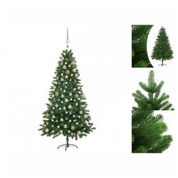 vidaXL Künstlicher Weihnachtsbaum Künstlicher Weihnachtsbaum mit LEDs Kugeln 180 cm Grün