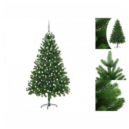 vidaXL Künstlicher Weihnachtsbaum Künstlicher Weihnachtsbaum mit LEDs Kugeln 210 cm Grün
