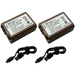 TRADESHOP Trade-shop - 2x Li-Ion Kamera-Akku 7,2V 1300mAh Typ-C ntc V1 kompatibel mit Sony Alpha ILCE-5100Y, ILCE-6300, 6100, 6300, 6400, NEX-3, NEX-3N, NEX-3NL