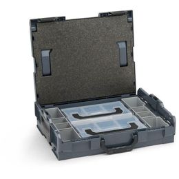 BS SYSTEMS Bosch-sortimo System l-boxx 102 anthrazit & 2 x Inset-Box U3 & 2 l-boxx Mini grau Deckel transparent & Deckeleinlage - anthrazit