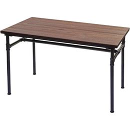 Esstisch HHG 486b, Tisch Bistrotisch, Metall Ulme Holz Industrial Gastronomie mvg schwarz-braun 120x70cm - brown