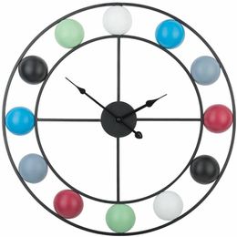 Beliani Bunte Wanduhr ø 56 cm mit bunten Kugeln Rund Minimalistisch