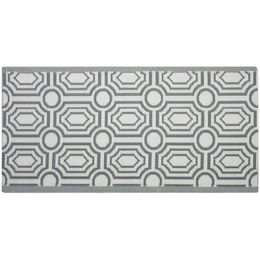 Beliani - Outdoor Teppich Grau Weiß Polypropylen 90 x 180 cm Modern Jacquardgewebt Rechteckig - Weiß