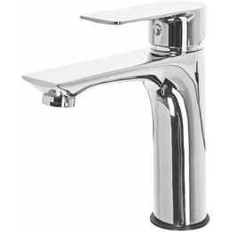 Beliani Wasserhahn Silber aus Messing Chrom Badezimmer/ Armaturen/ Badarmaturen Klassischer Wasserhahn Modernes Design - Silber