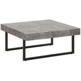 Beliani Couchtisch Grau Schwarz 75 x 75 cm MDF-Platte Eisen Pulverbeschichtet Tischplatte Betonoptik Quadratisch Industriell - Schwarz