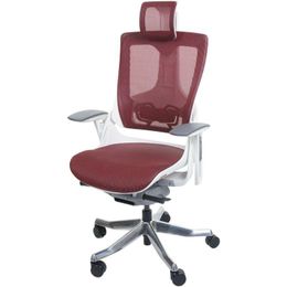HHG Neuwertig] Bürostuhl merryfair Adelaide, Schreibtischstuhl Drehstuhl, Polster/Netz, ergonomisch rot - red