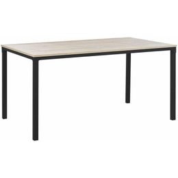Beliani Esstisch Braun und Schwarz 90x150 cm mdf Tischplatte mit Metallbeinen Schwarz Rechteckig Moderner Stil Esszimmer Küche Wohnküche - Schwarz