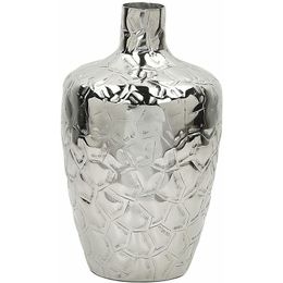 Beliani Blumenvase Silber Aluminium 39 cm Kegelförmig Glamour Stil Flurdeko Wohnzimmer Schlafzimmer Wohnaccessoires Tischdekoration - Silber