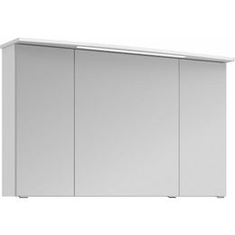 Lomadox Badezimmer Spiegelschrank 3-türig FES-4010-66 mit Korpus in weiß glänzend inkl. led - b/h/t: 122/72/27cm - weiß