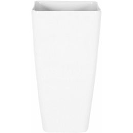 Beliani Blumentopf Weiß 40 x 40 x 76 cm Lehm-Faser-Mischung und Glasfaser Rechteckig Modernes Design - Weiß