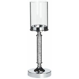 Beliani - Klassischer Kerzenständer Für Besonderes Flair Kerze Kerzen Deko Dekoration Silber Elegant Glas - Silber