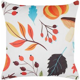 Beliani - Zierkissen bunt Polyester Samt 45 x 45 cm Herbstmotiv abnehmbarer Bezug mit Füllung Boho Style - Bunt