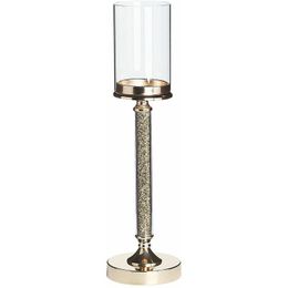 Beliani - Klassischer Kerzenständer Für Besonderes Flair Kerze Kerzen Deko Dekoration Gold Elegant Glas - Gold